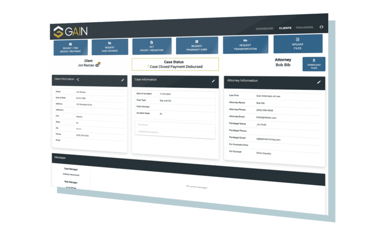 Gain Platform - Connect and Manage Personal Injury Cases